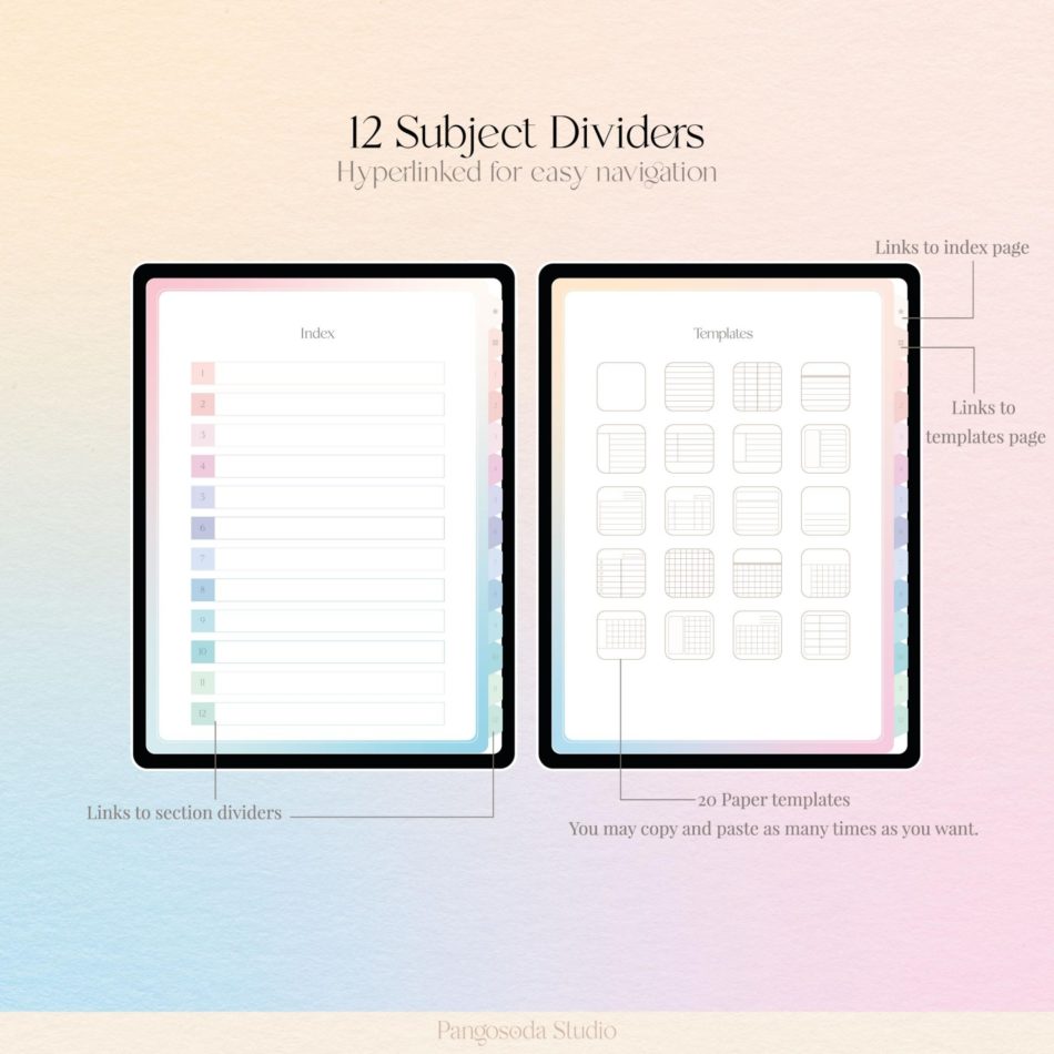 Digital Notebook – (Rainbow theme) – BEARTOR