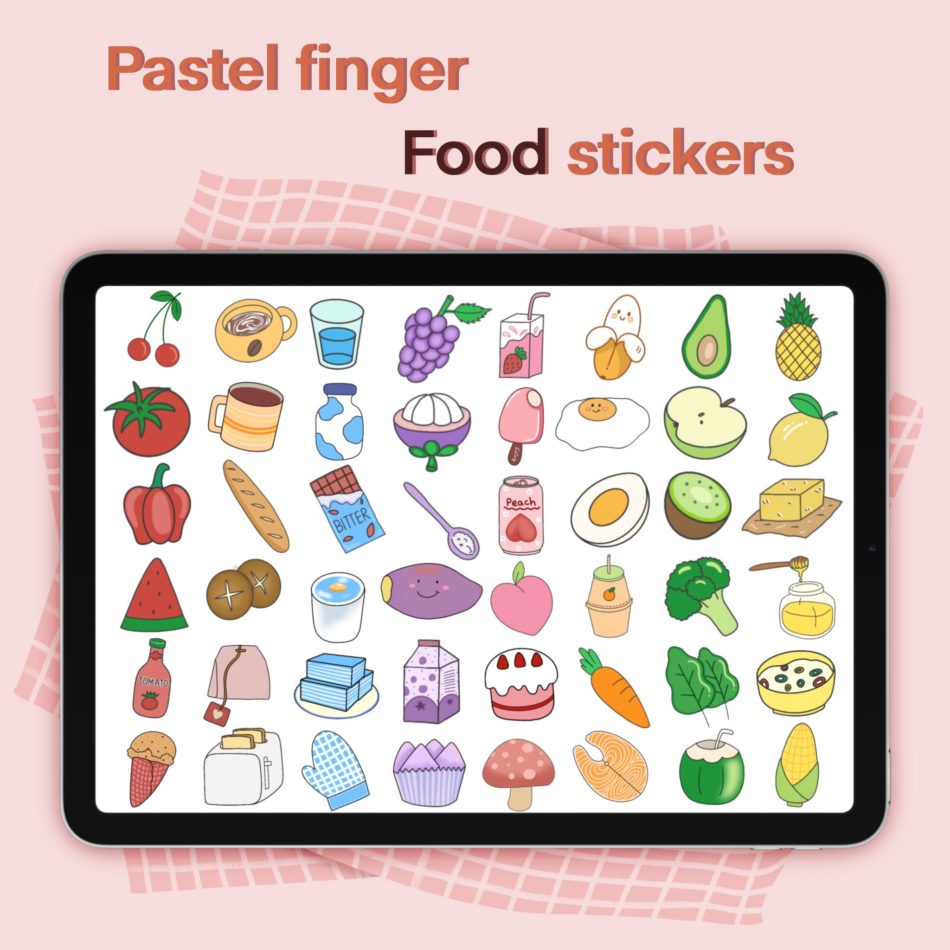 Pastel finger food stickers – BEARTOR