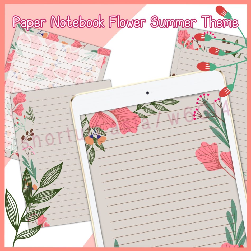 4 Paper Notebook Flower Summer Theme for Goodnote – BEARTOR