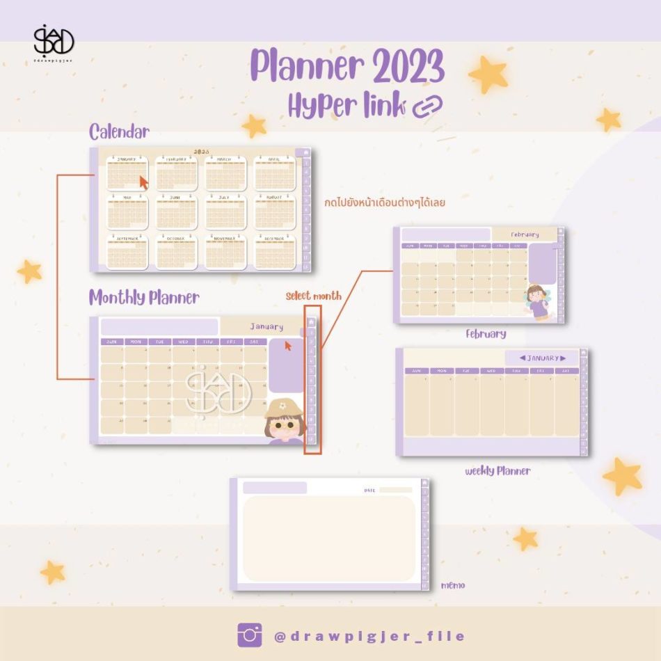 Digital planner 2023 Purple Collection – BEARTOR