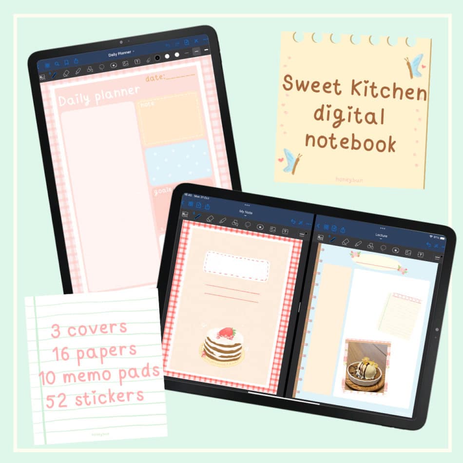 Sweet Kitchen Digital Notebook Set - BEARTOR