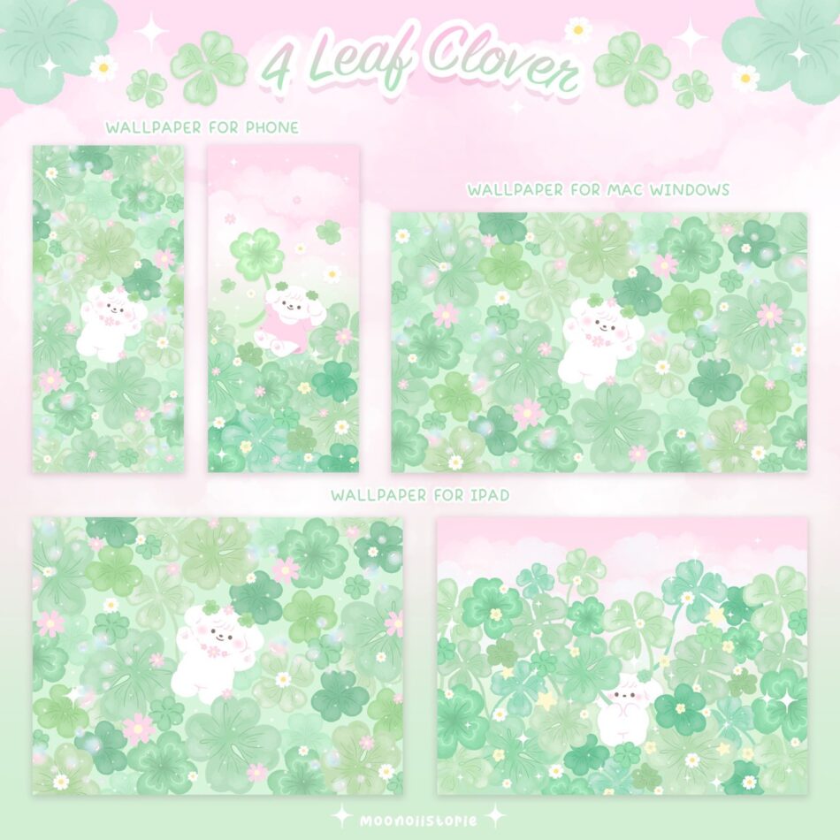 Wallpaper 4 leaf Clover Lucky - BEARTOR